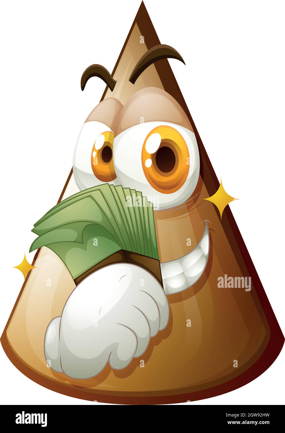 Happy face on brown cone Stock Vector Image & Art - Alamy