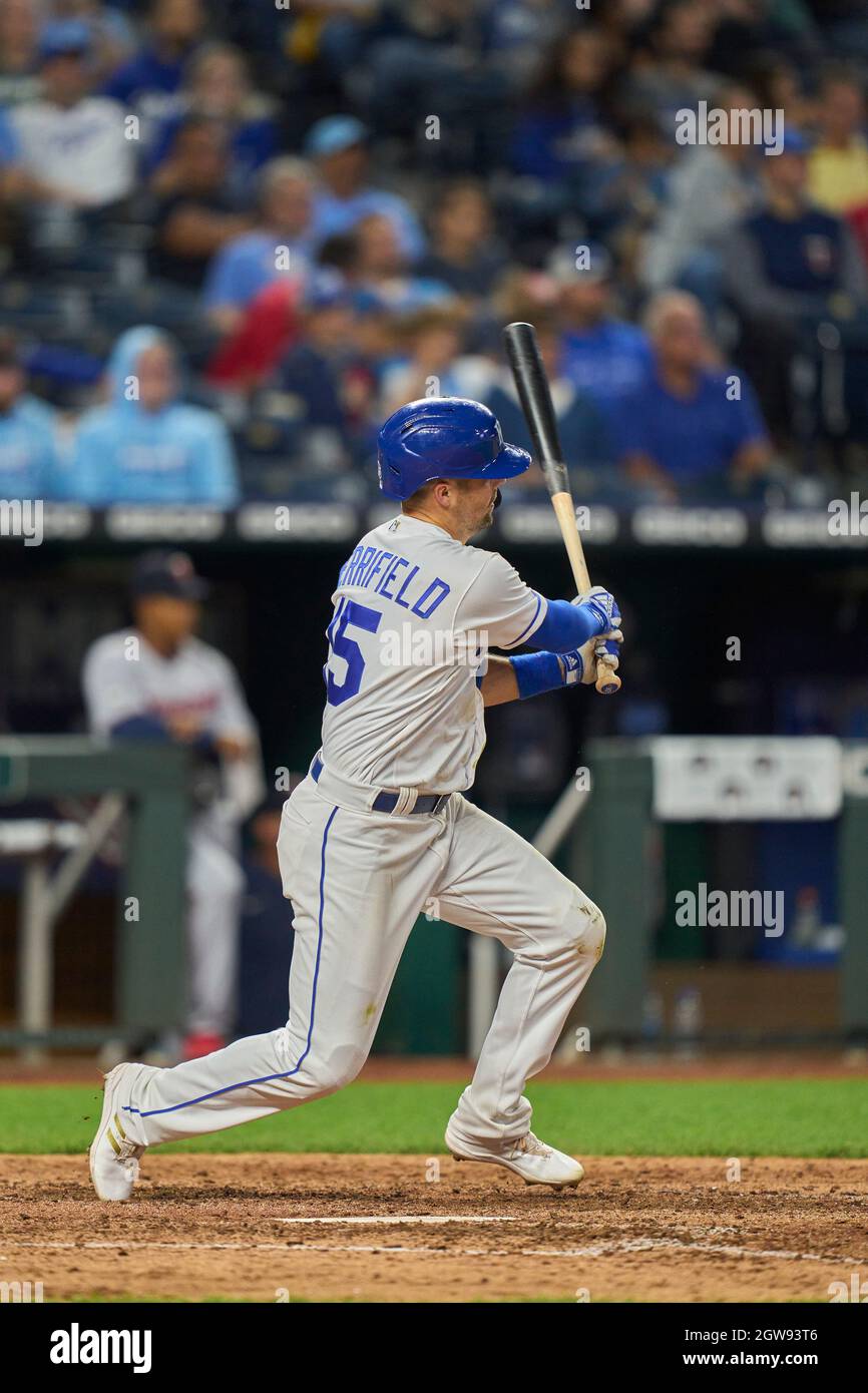 October 2 2021: Kansas City second baseman Whit Merrifield (15) gets a ...