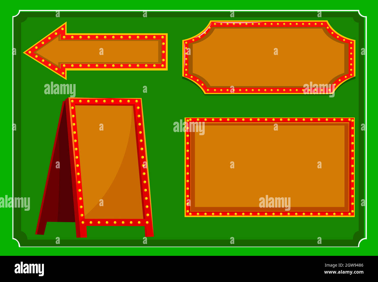 Different designs of signs with red border Stock Vector Image & Art - Alamy