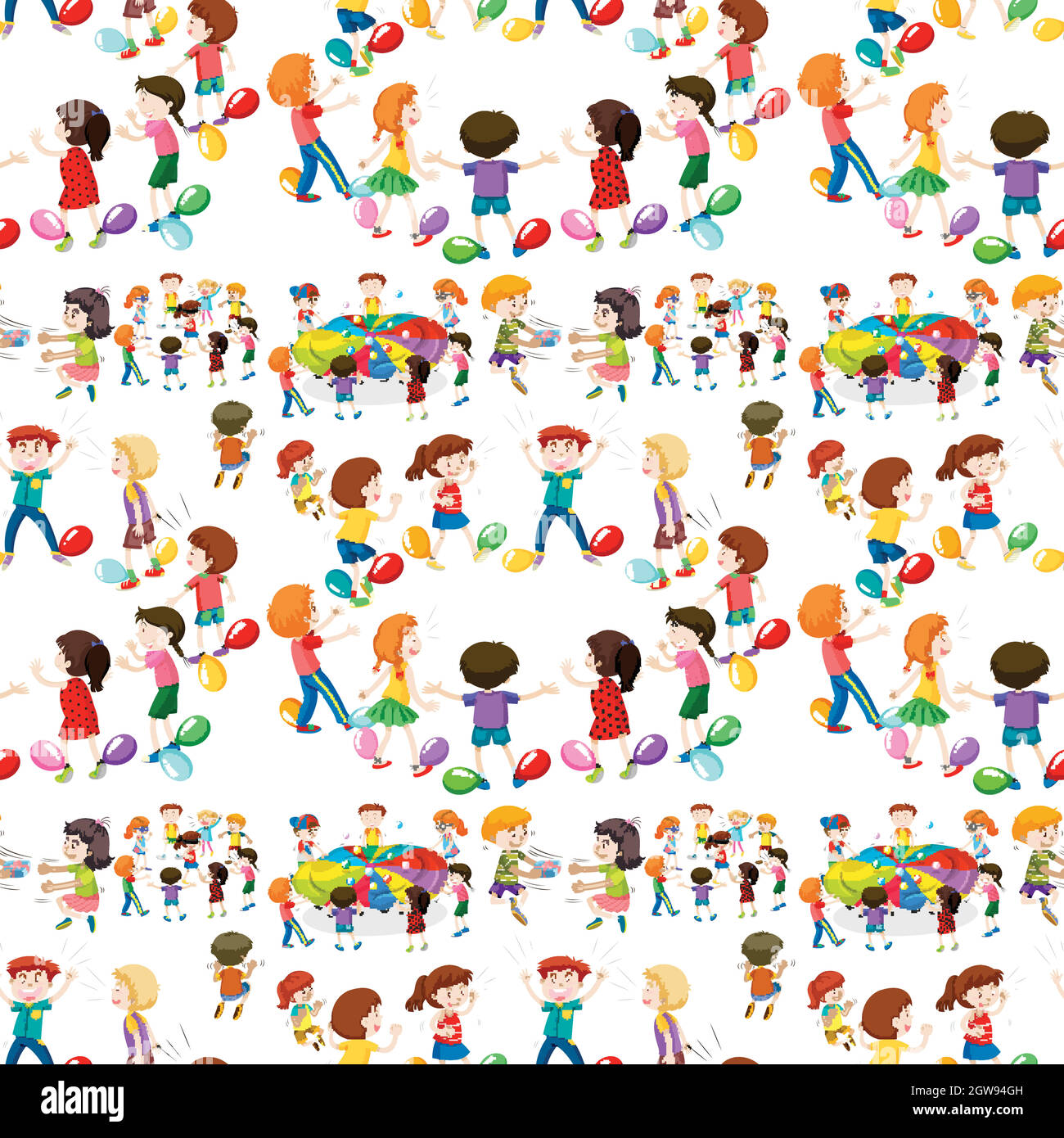 Seamless background with kids playing games Stock Vector Image & Art ...
