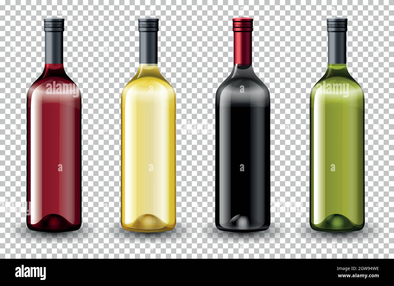 Glass bottle rose wine Stock Vector Images - Alamy