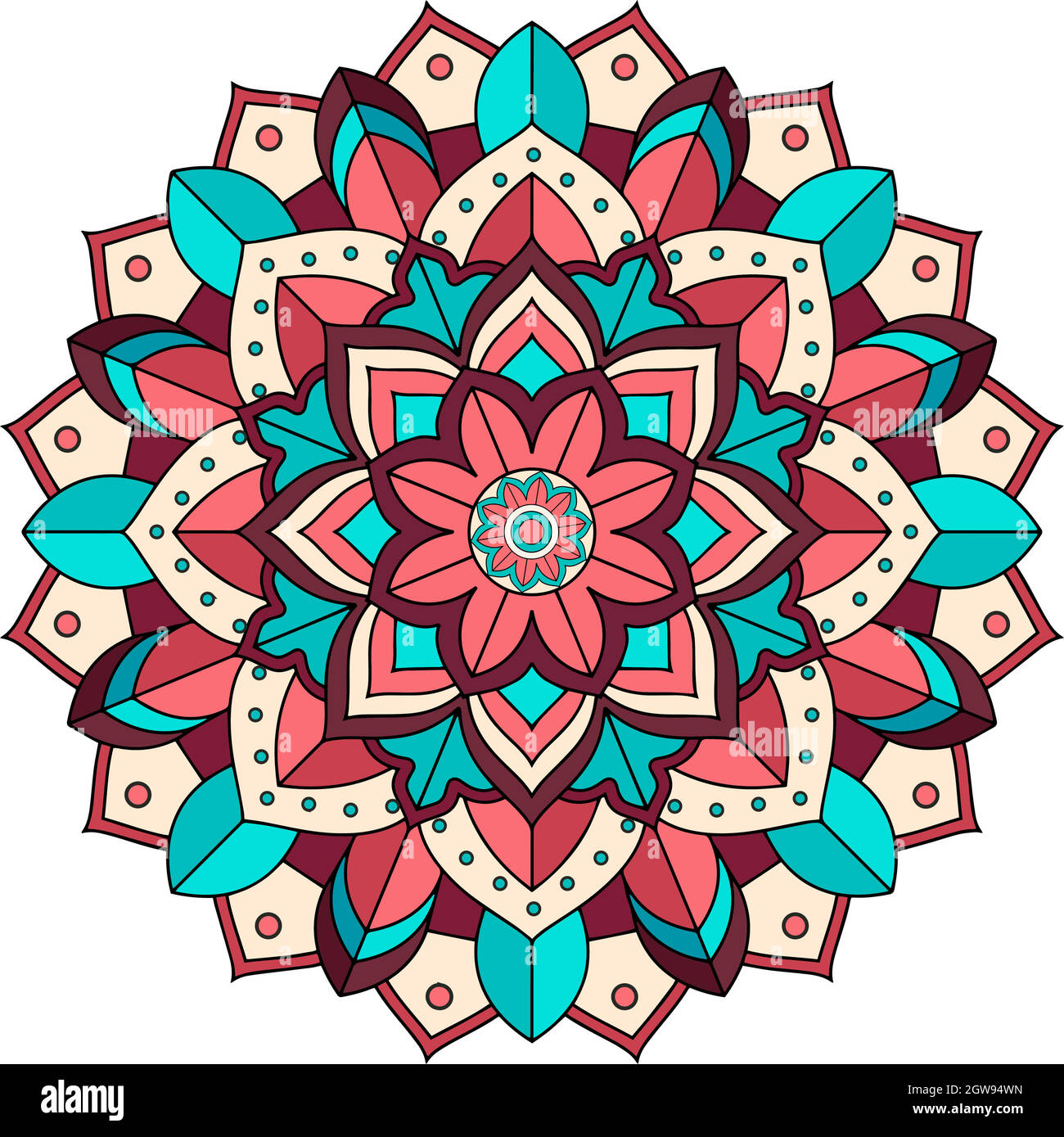 Mandalas pattern illustration vector Cut Out Stock Images & Pictures ...