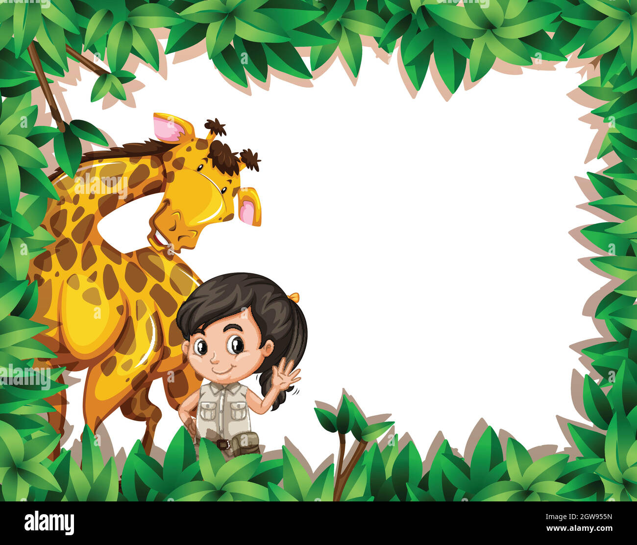 Girl on background nature Stock Vector Images - Alamy