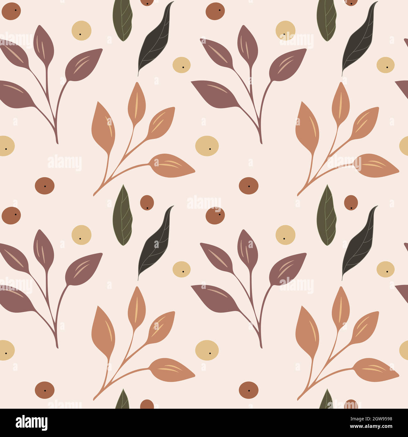 Branches leaves pattern Stock Vector Images - Alamy