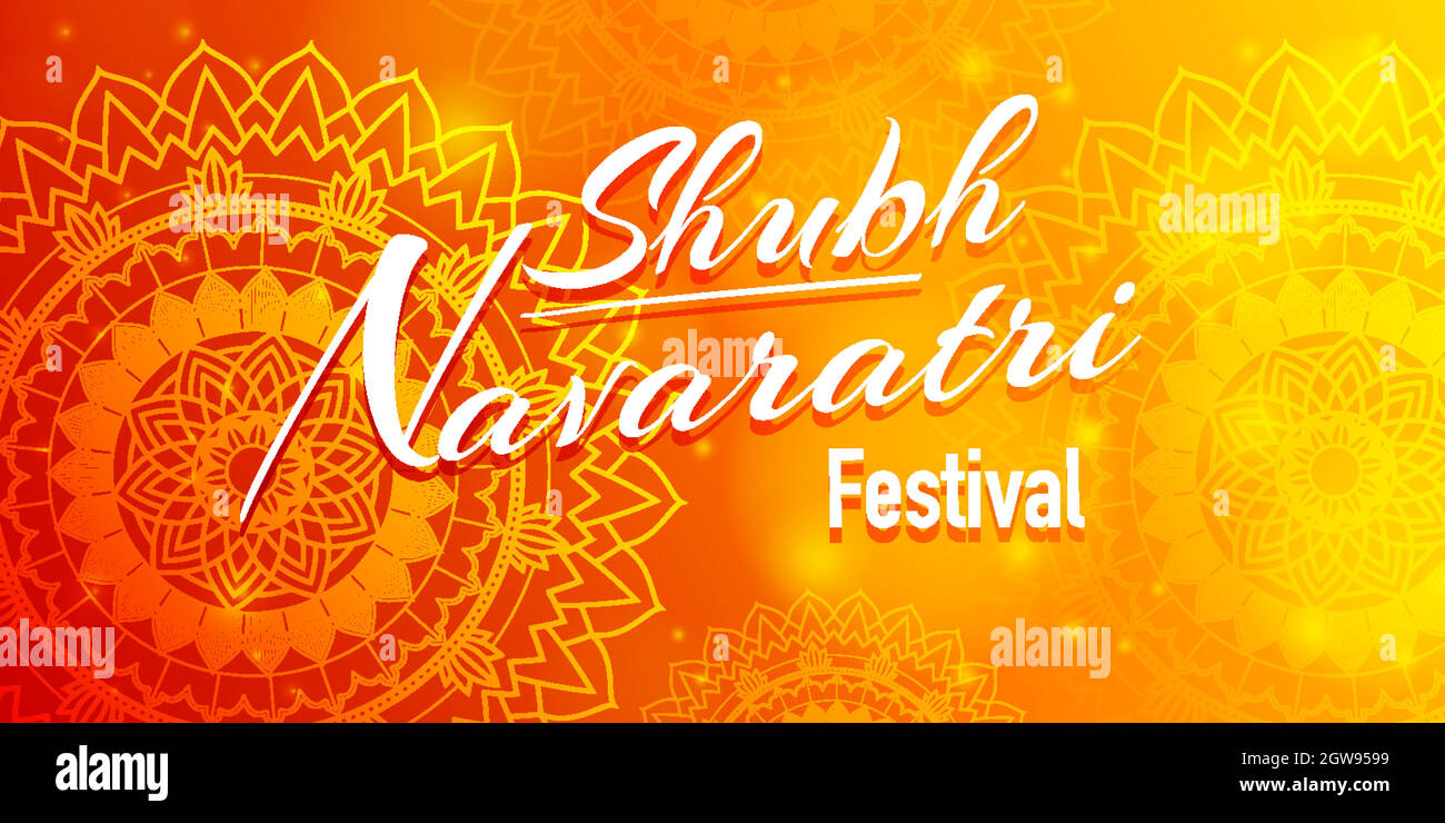 Navaratri poster design with mandala in background Stock Vector Image ...