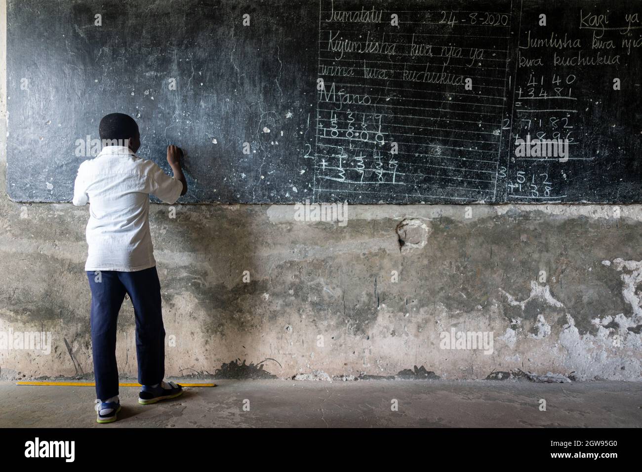 Authentic poor shool with good boys inside Stock Photo - Alamy