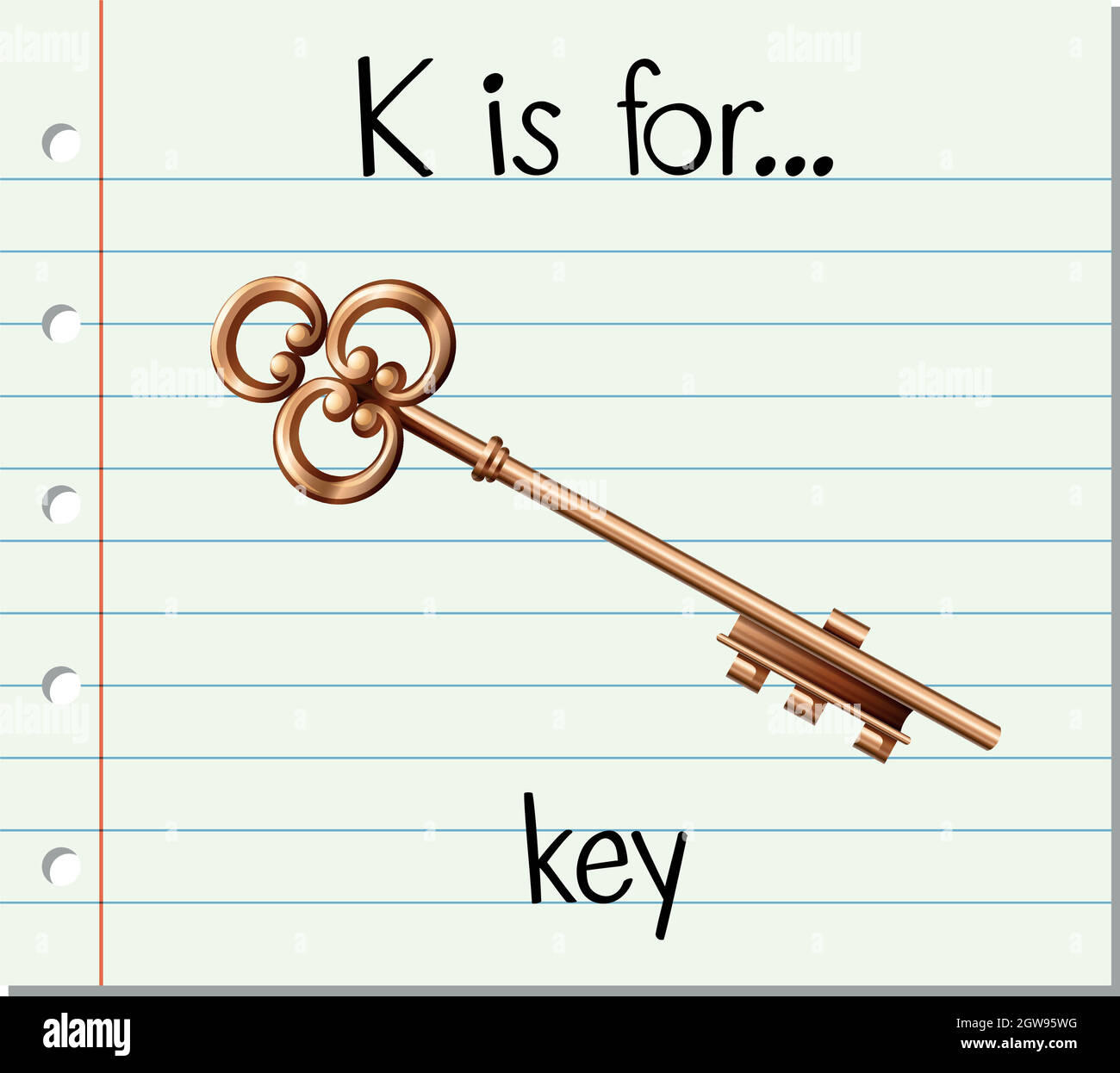 Flashcard letter K is for key Stock Vector Image & Art - Alamy