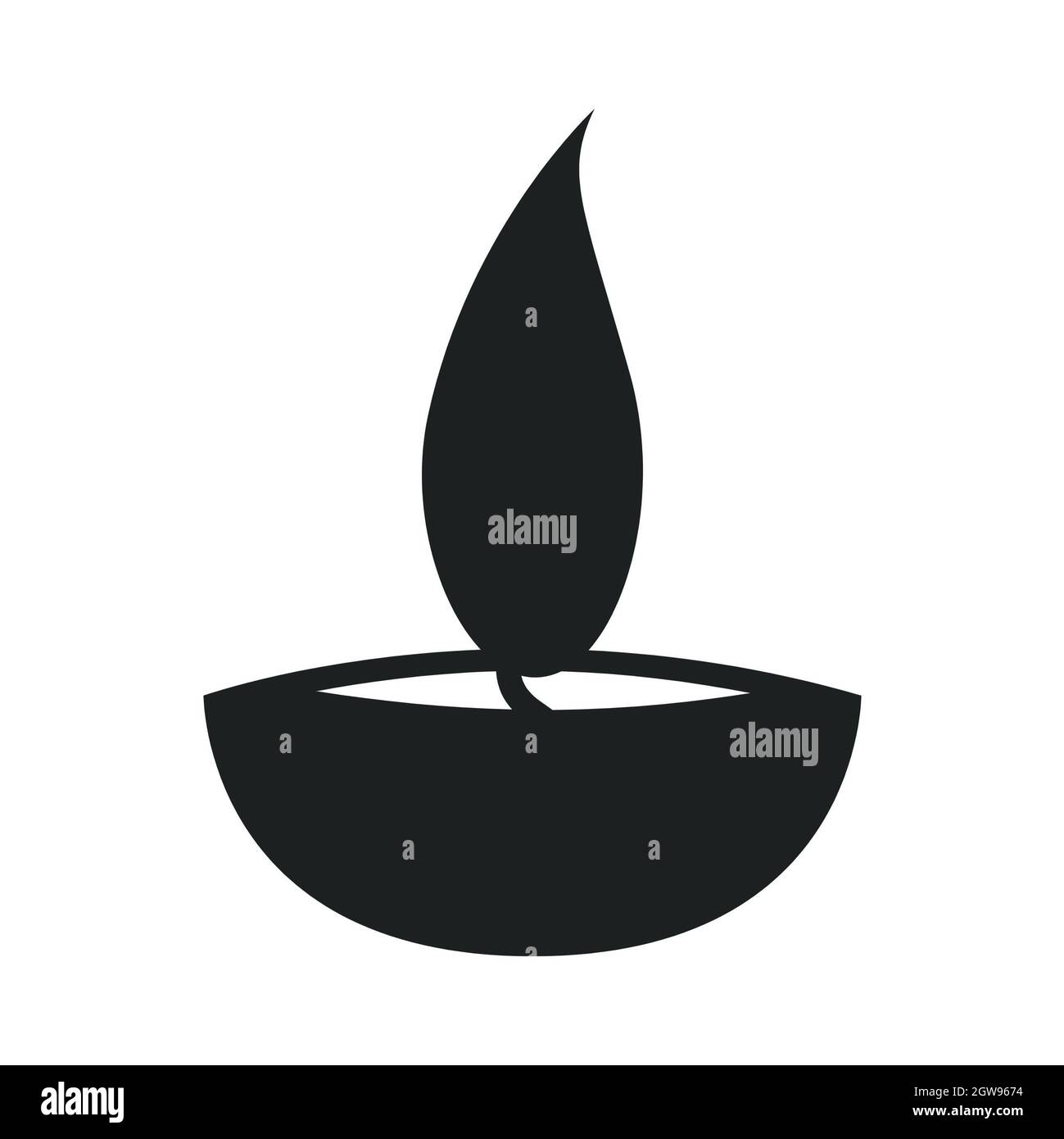 Diya oil lamp elements on white isolated background. vector Stock Photo ...