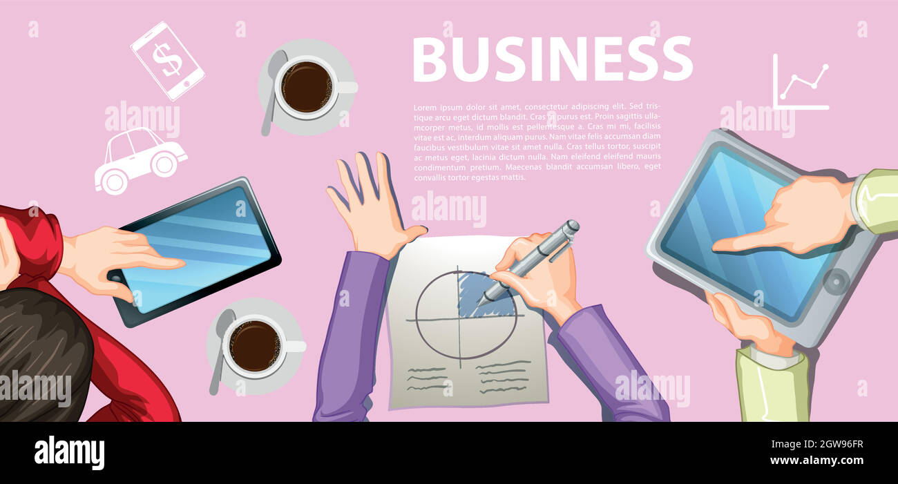 Infographic with business people working Stock Vector Image & Art - Alamy