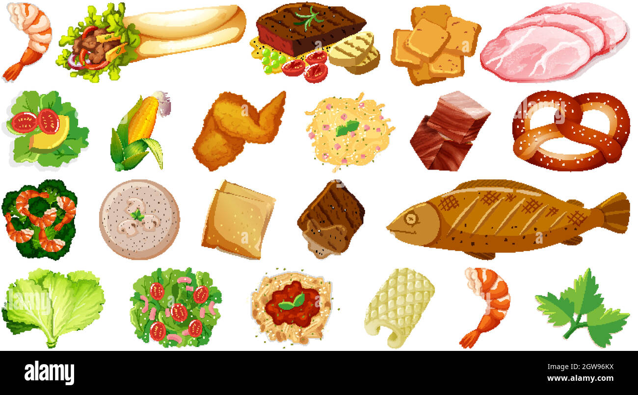 Set of fresh food ingredients Stock Vector Image & Art - Alamy