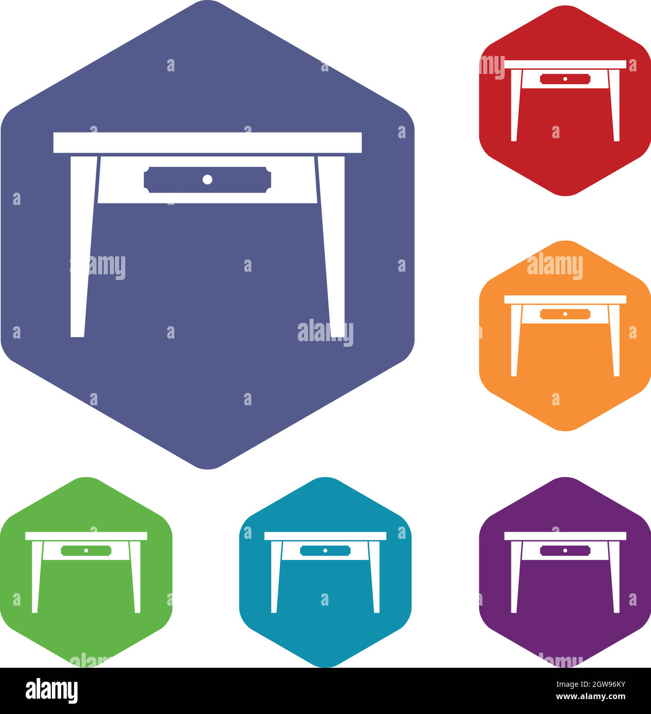 Wooden table desk shelf Stock Vector Images - Alamy