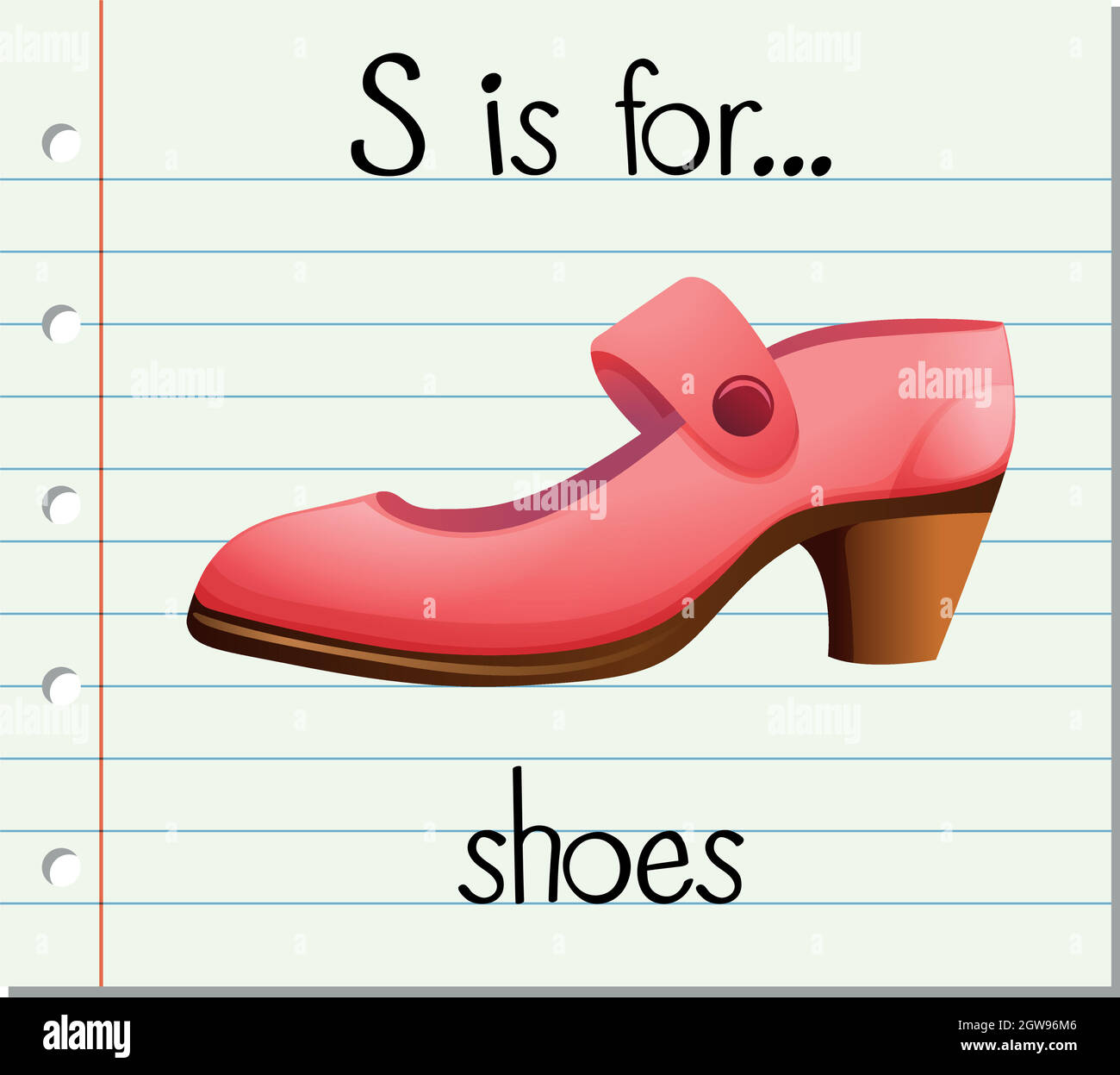 Flashcard letter S is for shoes Stock Vector Image & Art - Alamy