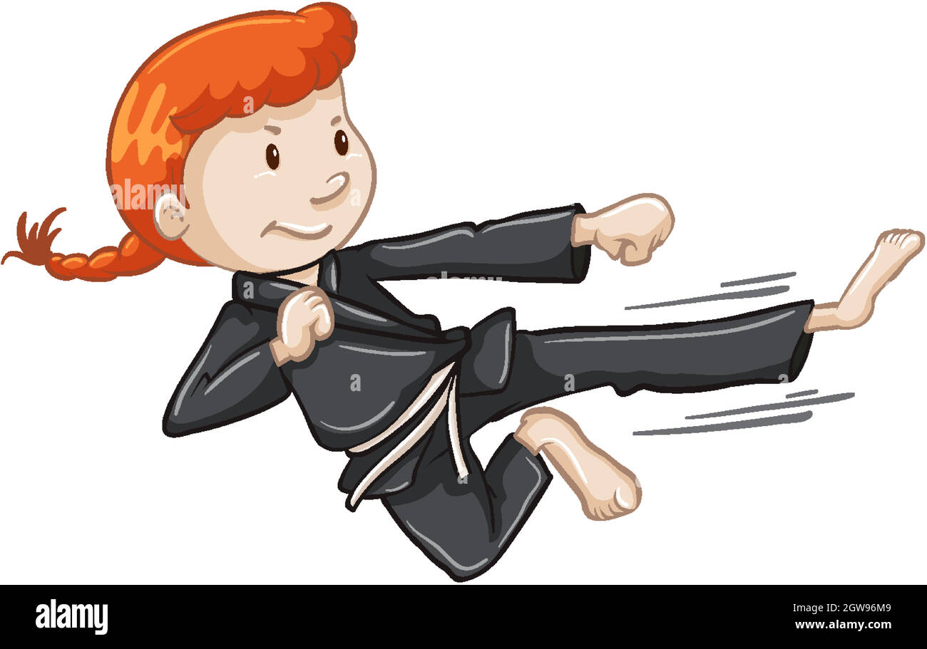 Karate Kick Clipart Girl