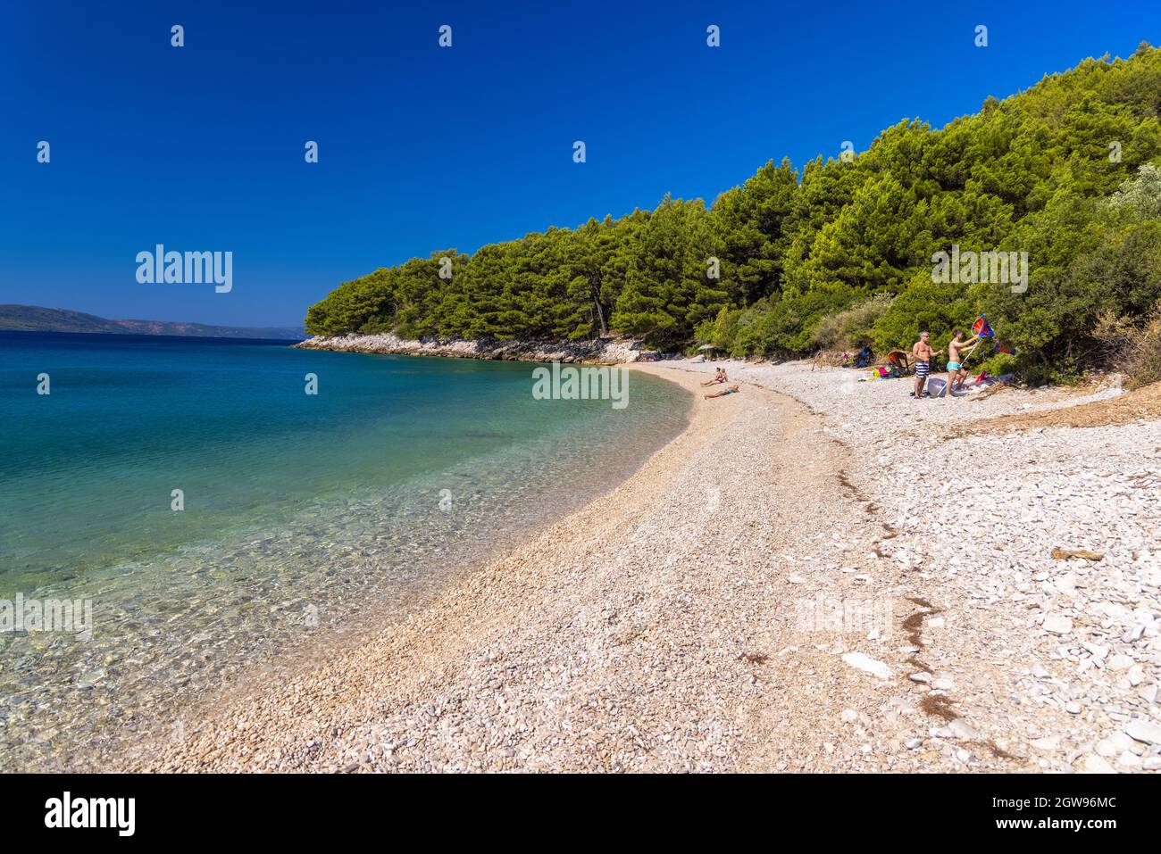 Pebble Duba beach in Makarska riviera, the Adriatic Sea, Croatia Stock ...