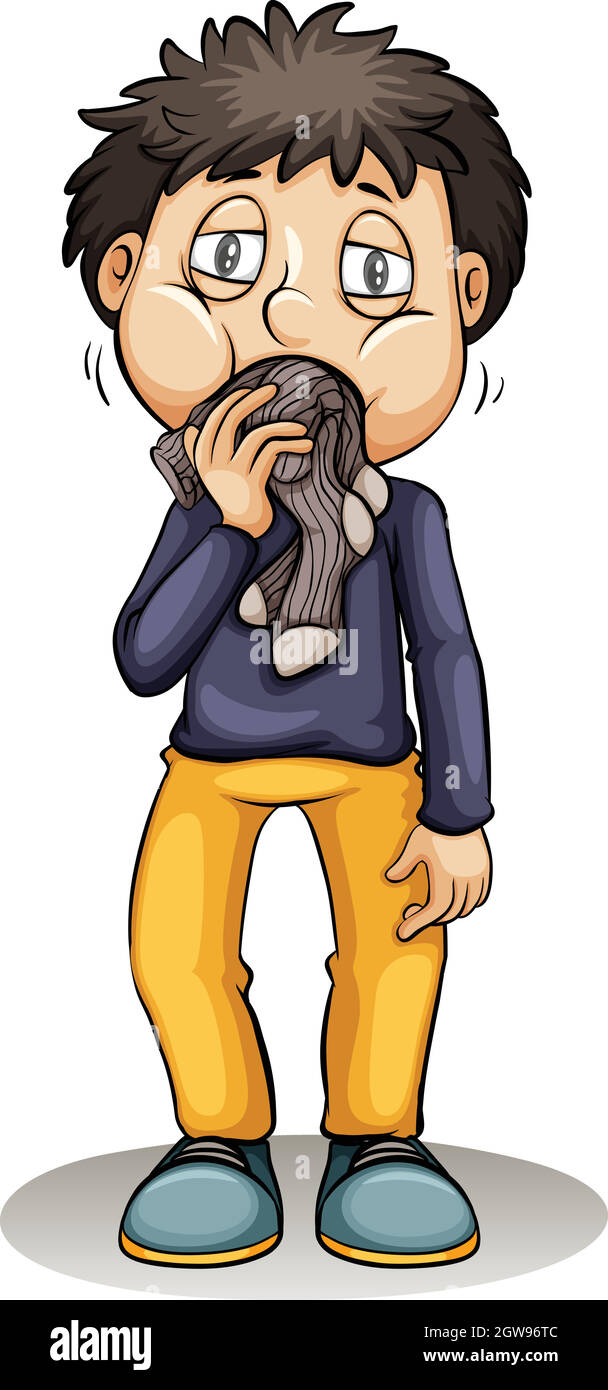 A boy putting a sock in his mouth Stock Vector Image & Art - Alamy