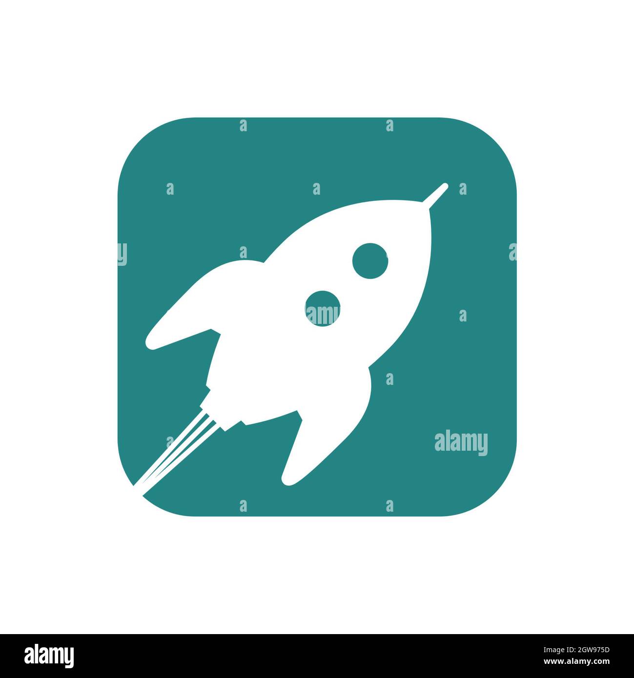 Rocket Launched Icon Vector Logo Template Illustration Design on white ...
