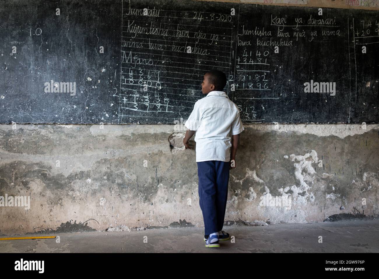 Authentic poor shool with good boys inside Stock Photo - Alamy
