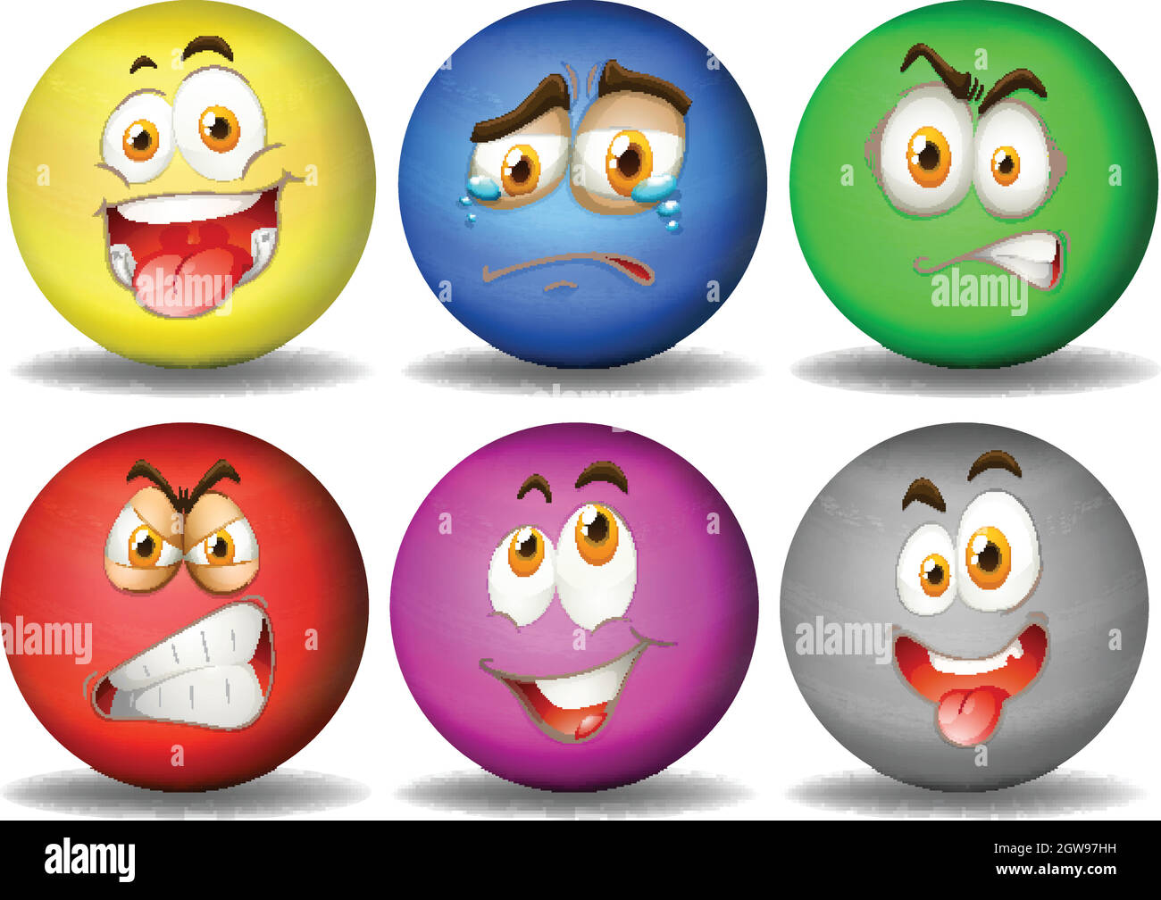 Facial expressions on round balls Stock Vector Image & Art - Alamy