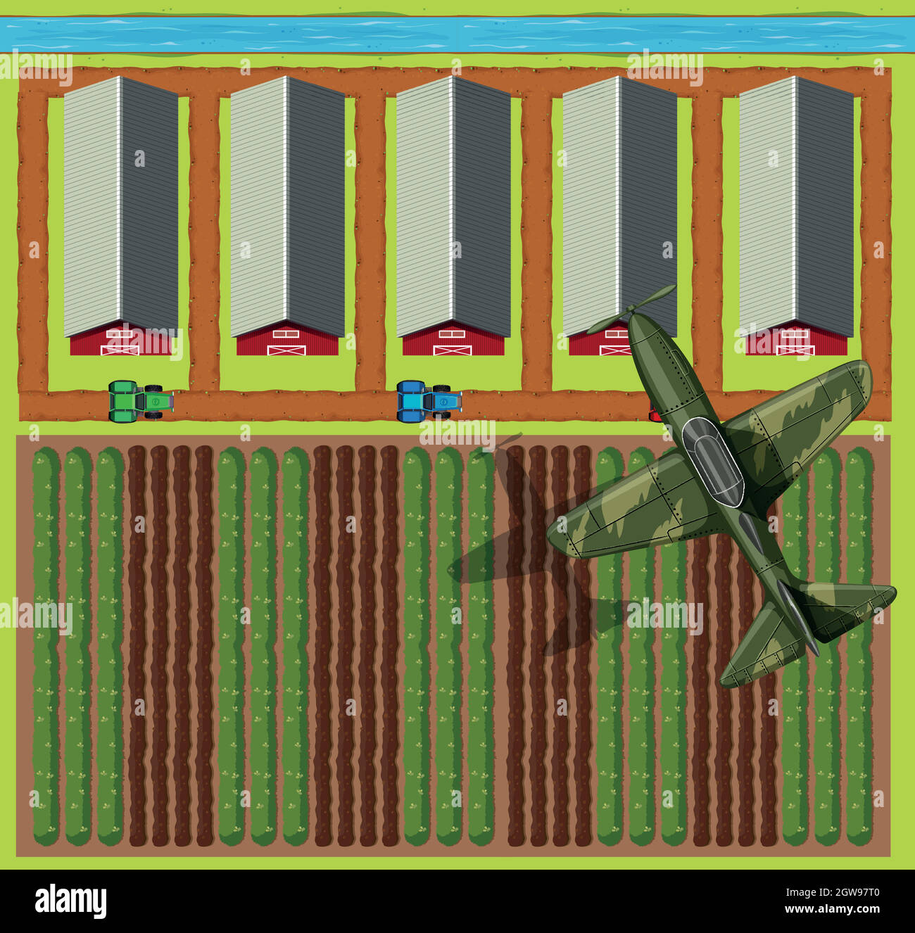 Airplane ground view Stock Vector Images - Alamy