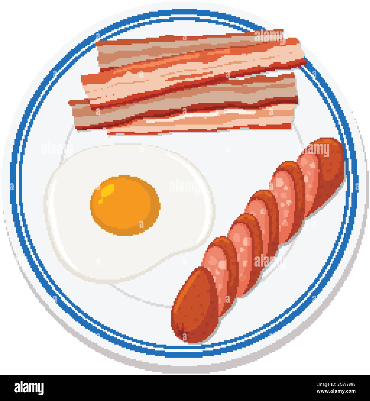 Tasty breakfast on plate Stock Vector Images - Alamy