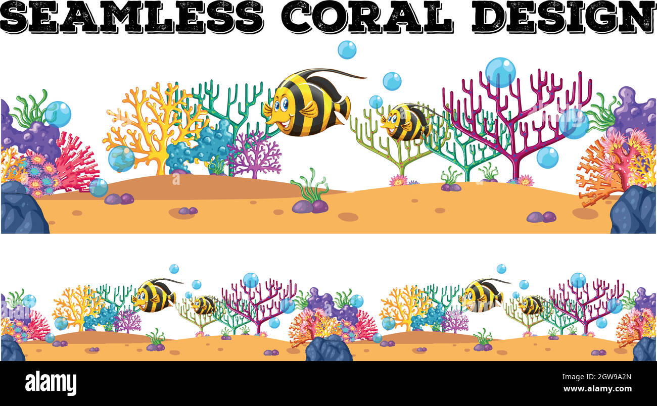 Seamless pattern fish seaweed Stock Vector Images - Alamy