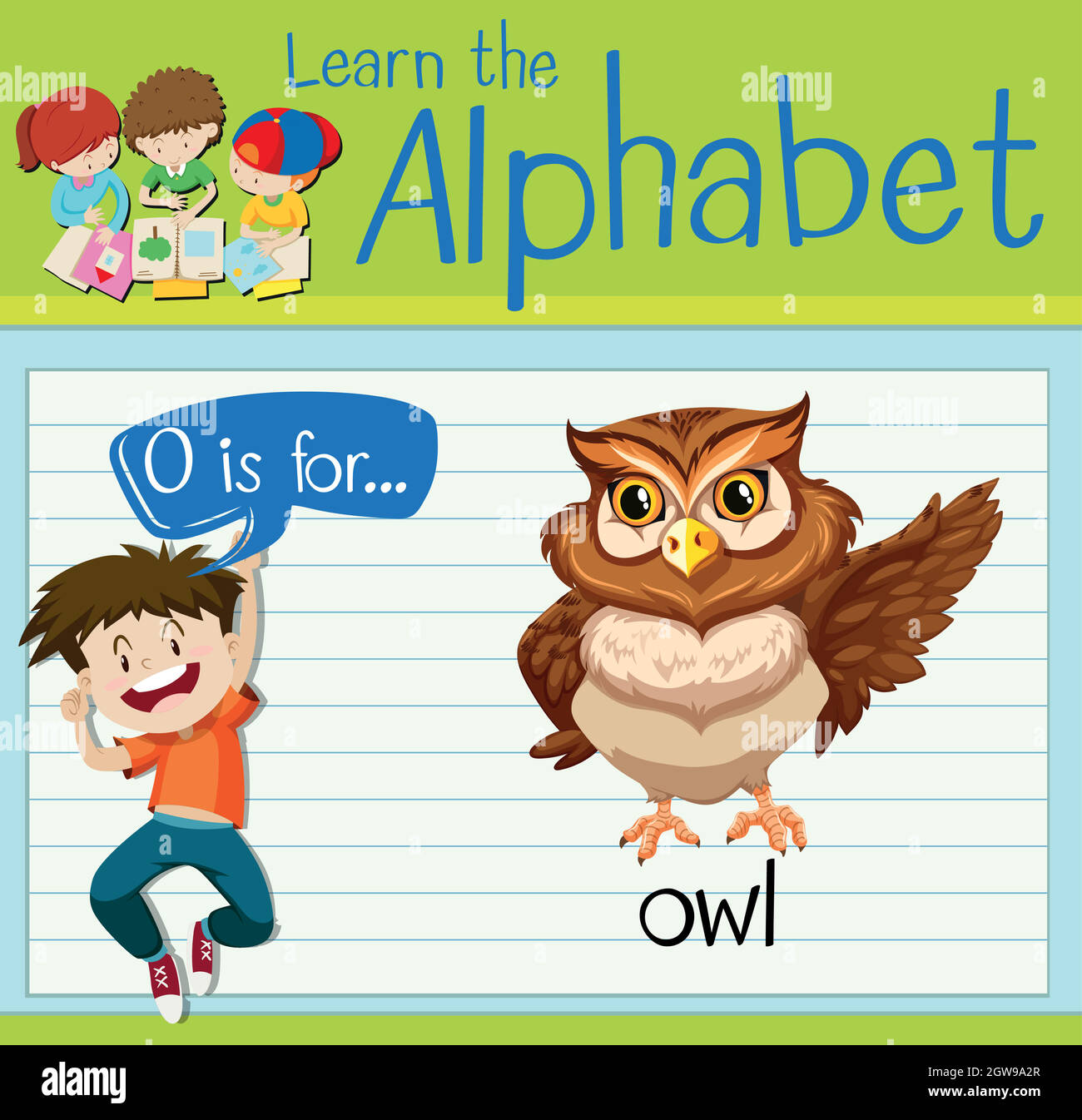Flashcard letter O is for owl Stock Vector Image & Art - Alamy