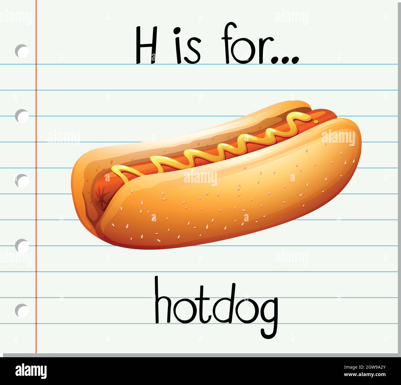 Flashcard letter H is for hotdog Stock Vector Image & Art - Alamy