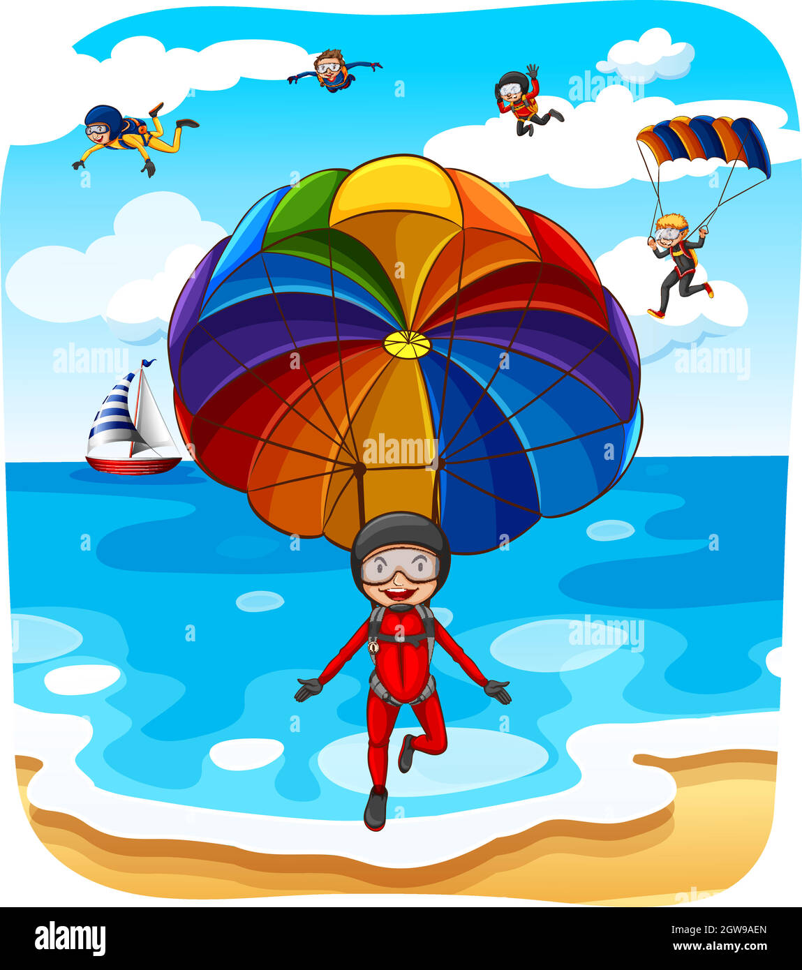 Marine parachuting Stock Vector Images - Alamy