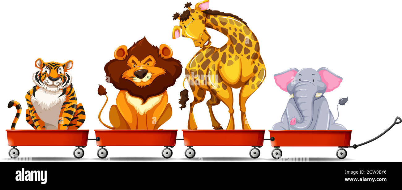 Illustrated animals Cut Out Stock Images & Pictures - Alamy