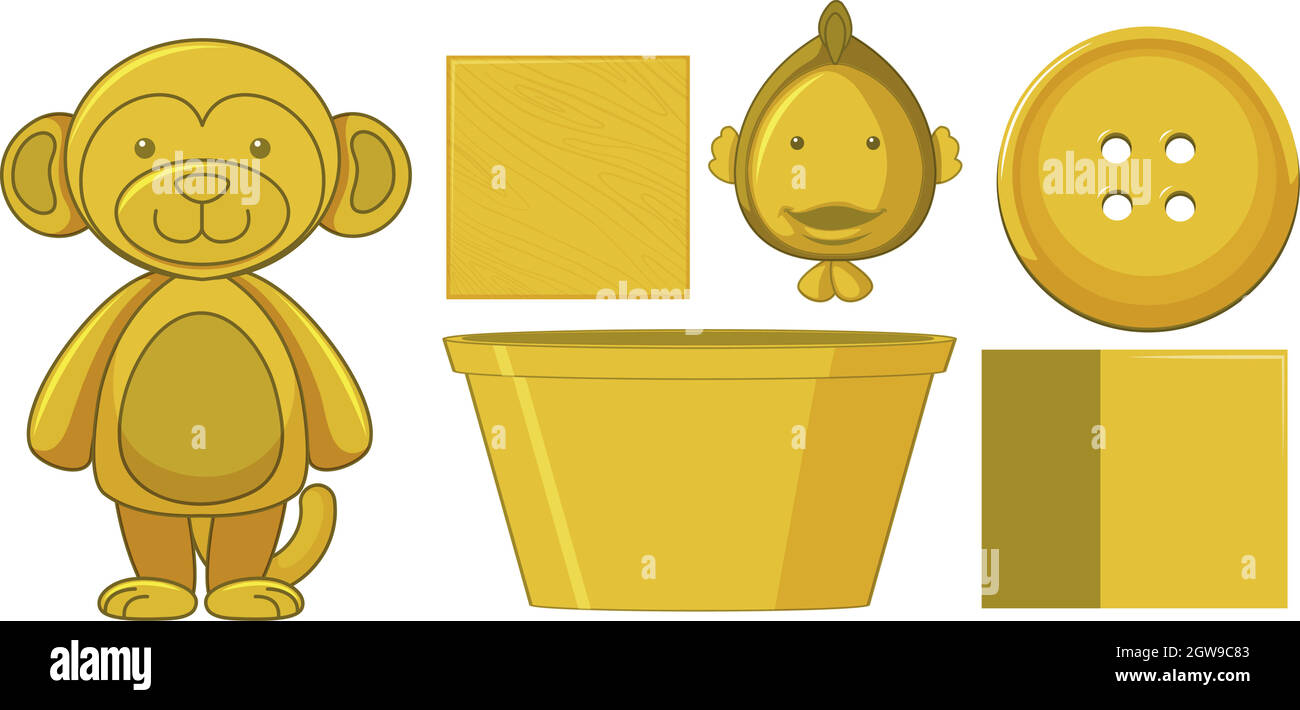 Set of yellow element object Stock Vector Image & Art - Alamy