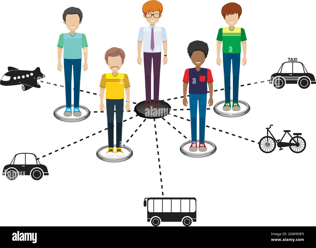 Five men stand Stock Vector Images - Alamy