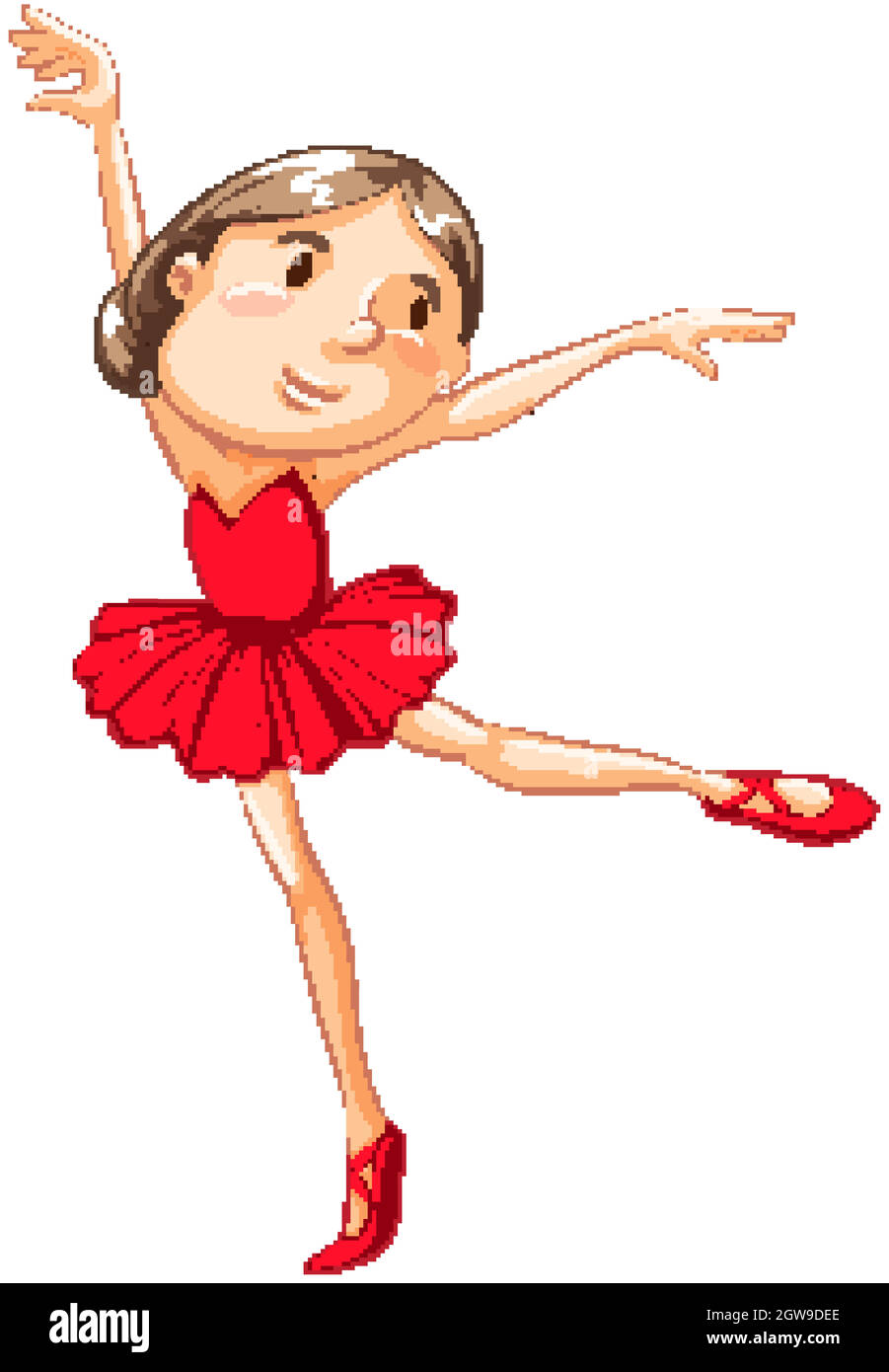 Athlete doing ballet dance on white background Stock Vector Image & Art ...