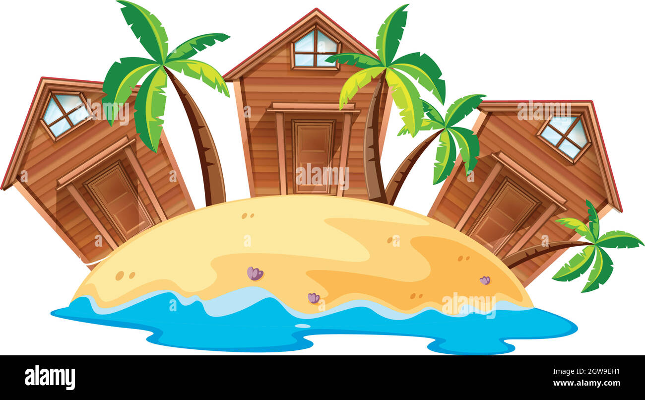 Holiday home on island Stock Vector Images - Alamy