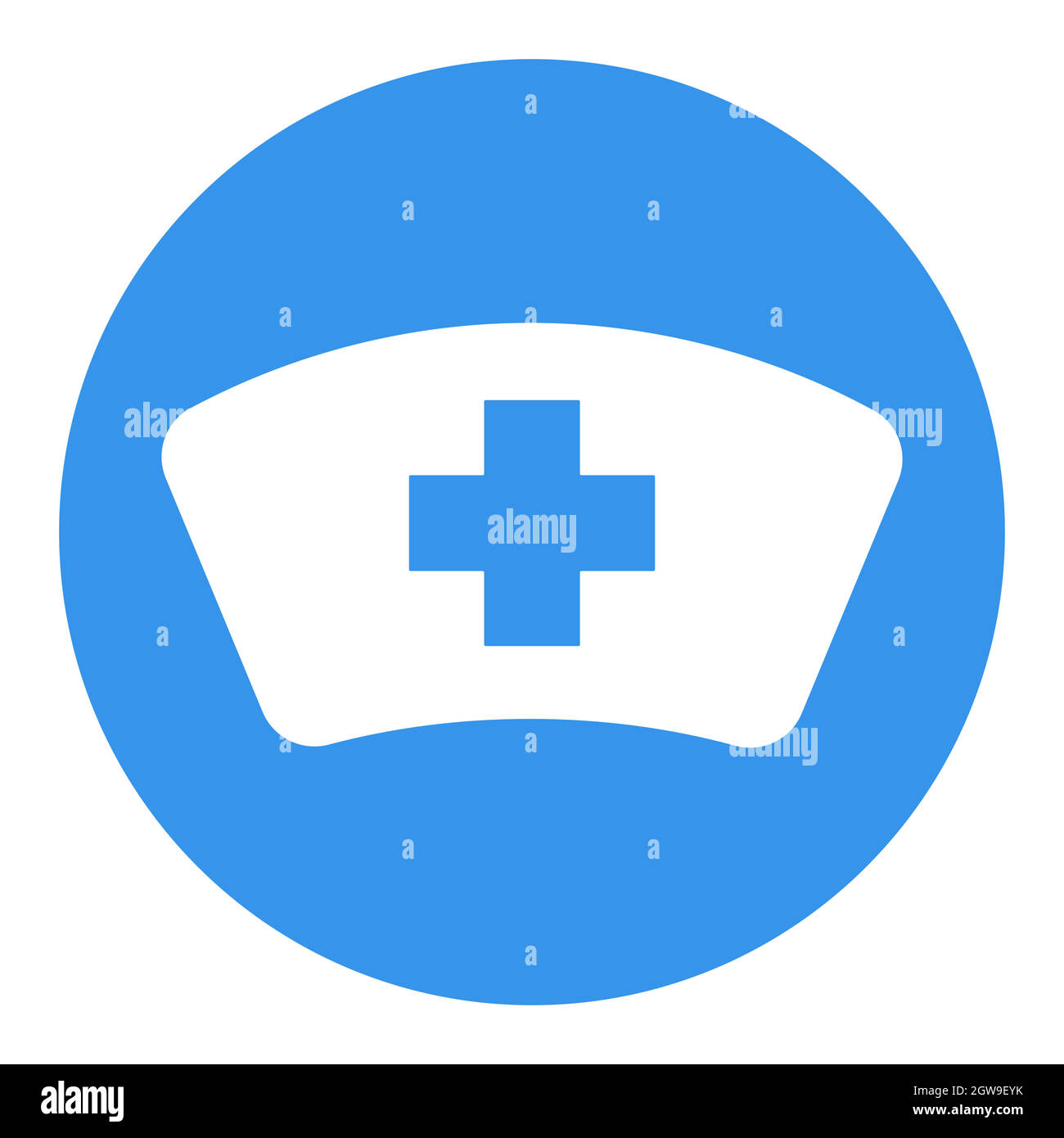 Nurse hat vector white glyph icon. Medical sign Stock Vector Image ...
