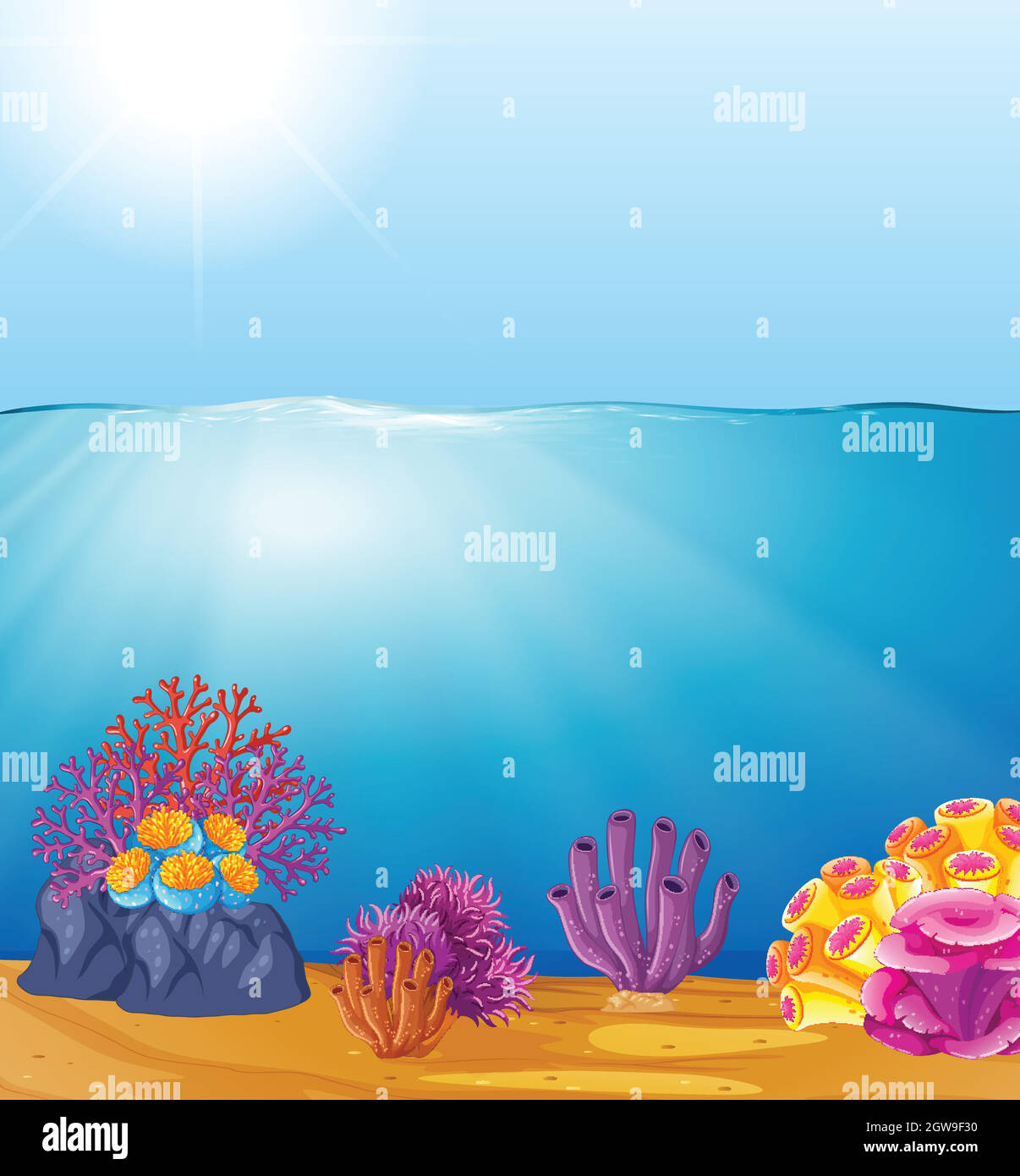 Beautiful deep water template Stock Vector Image & Art - Alamy