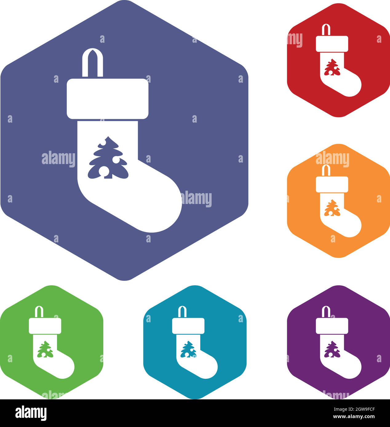 Colorful christmas icons Stock Vector Images - Alamy