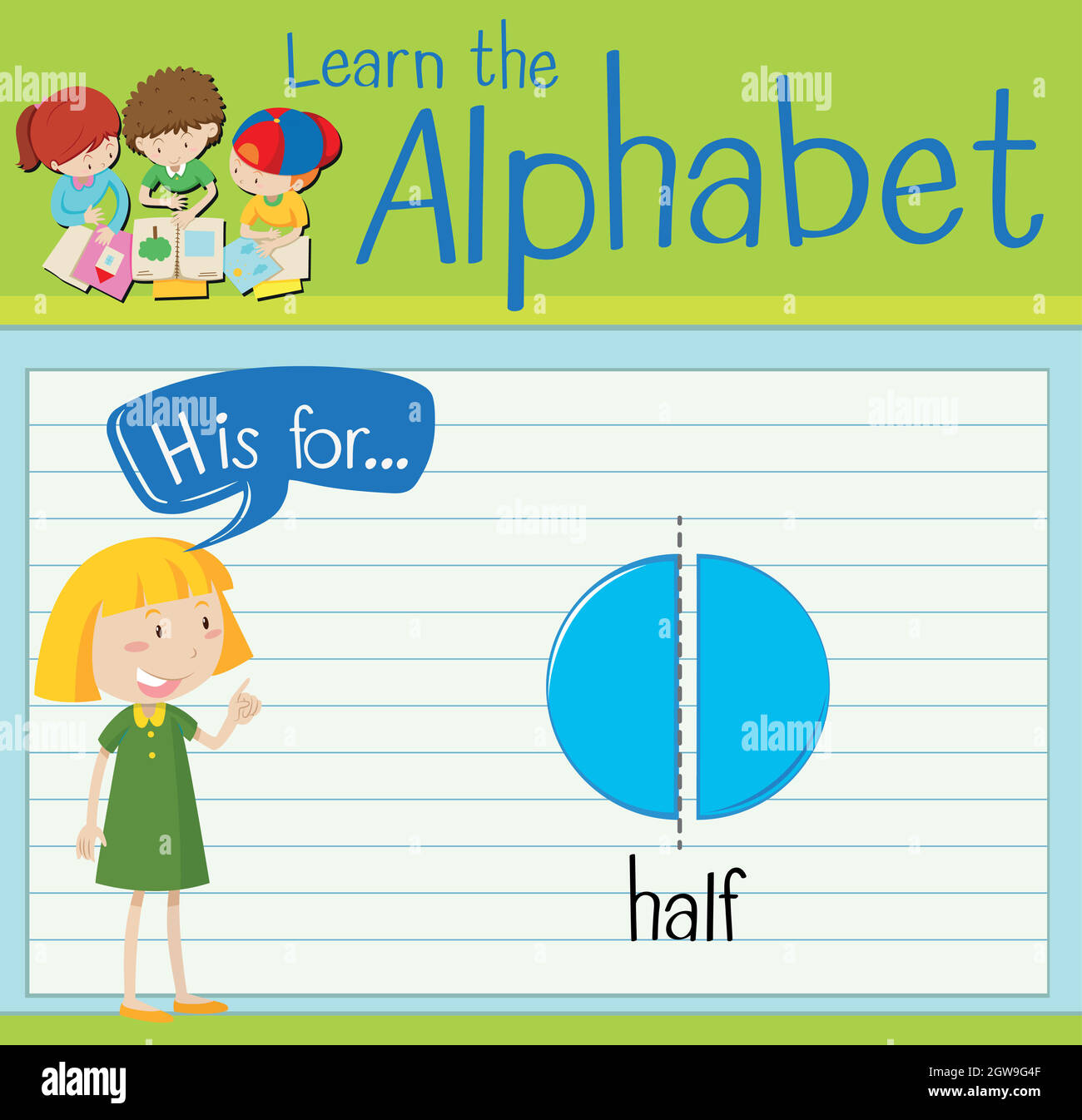 Flashcard alphabet H is for half Stock Vector Image & Art - Alamy