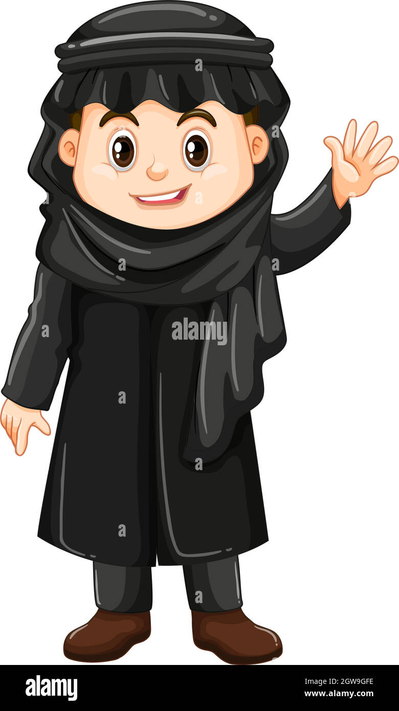 Kuwait boy waving hand hello Stock Vector Image & Art - Alamy