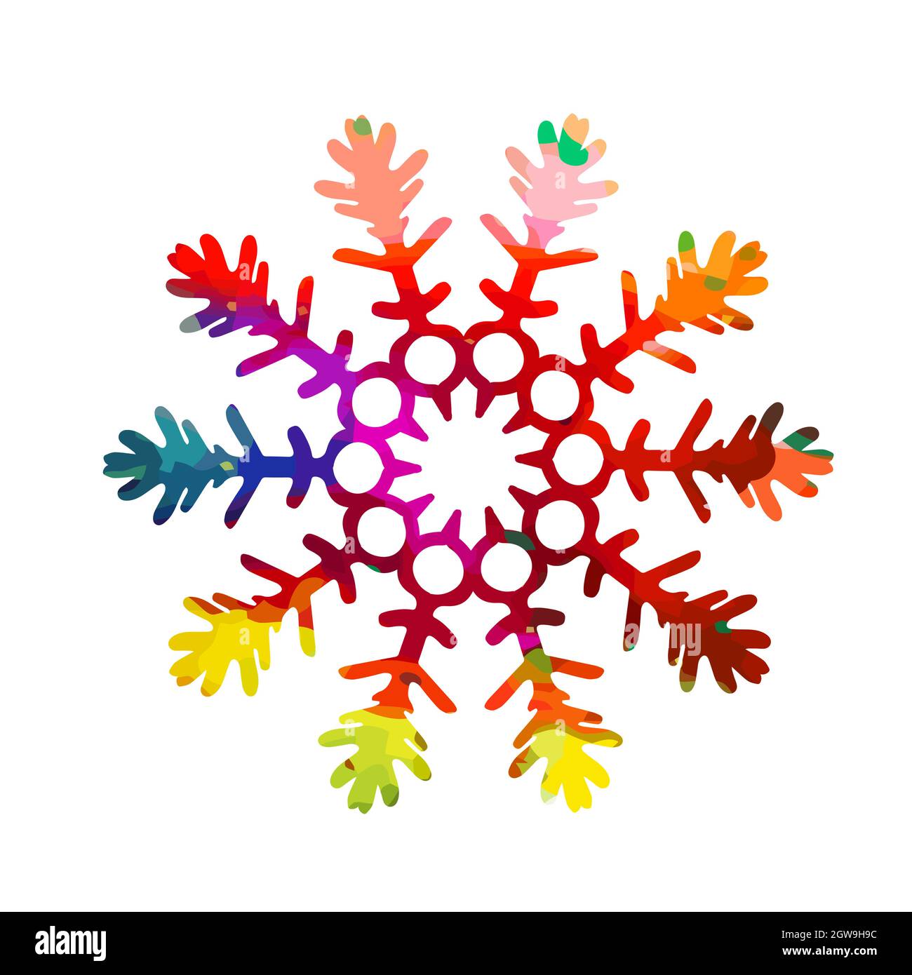 Multi-colored beautiful snowflake object. Vector illustration Stock ...