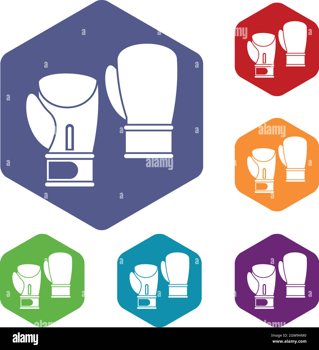 Boxing gloves icons set Stock Vector Image & Art - Alamy