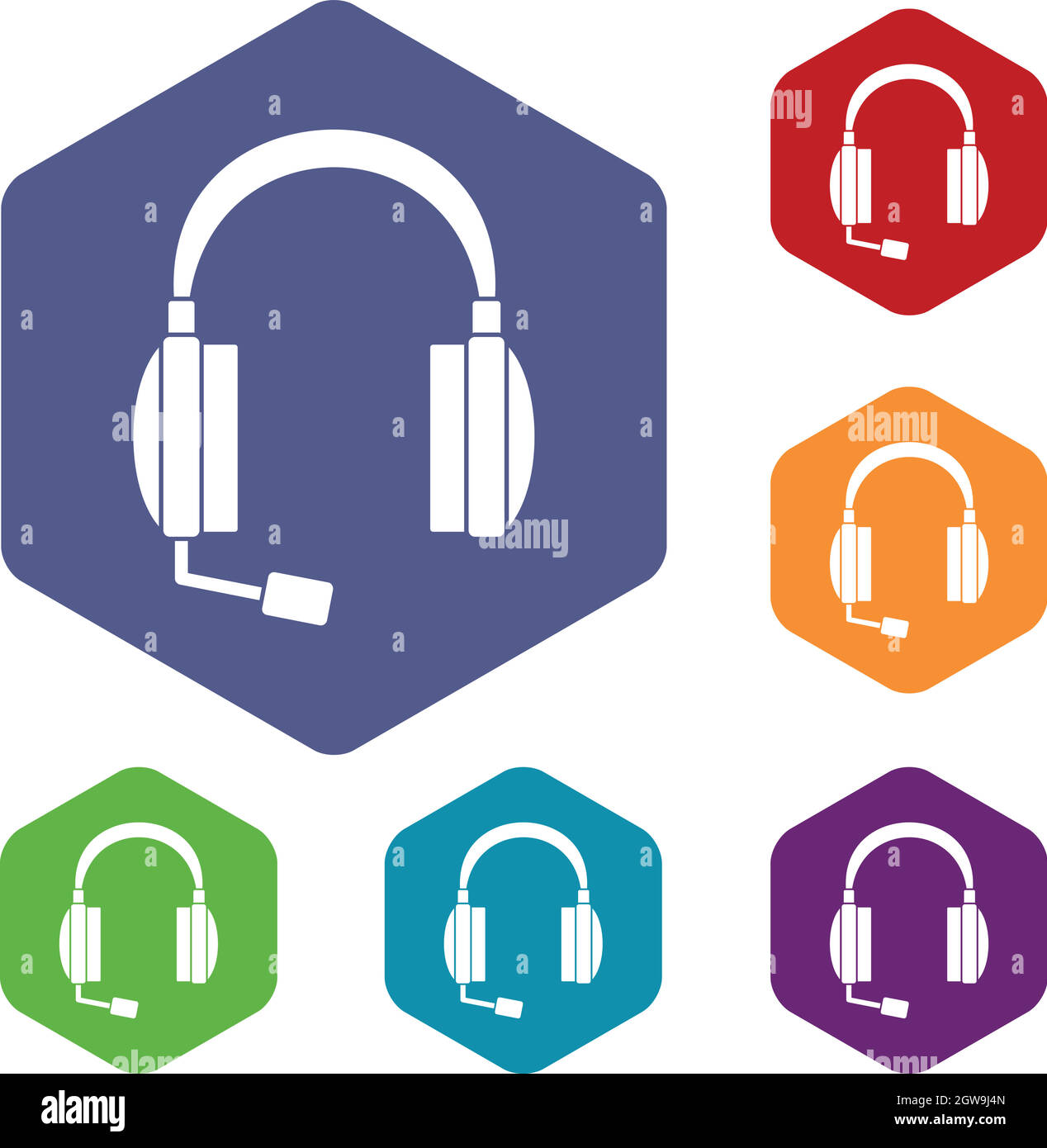 Headphones icons set Stock Vector Image & Art - Alamy