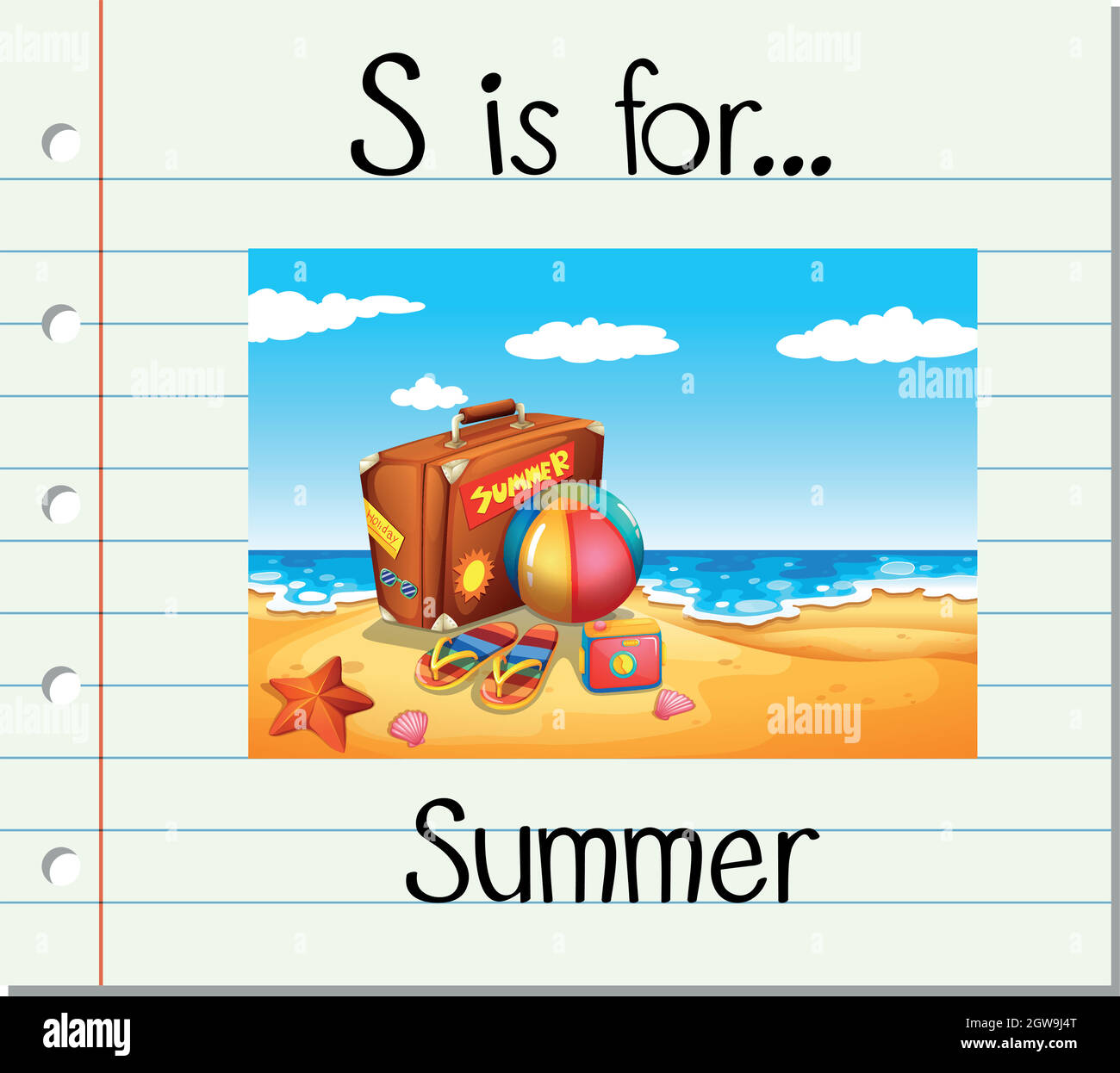 Flashcard letter S is for summer Stock Vector Image & Art - Alamy