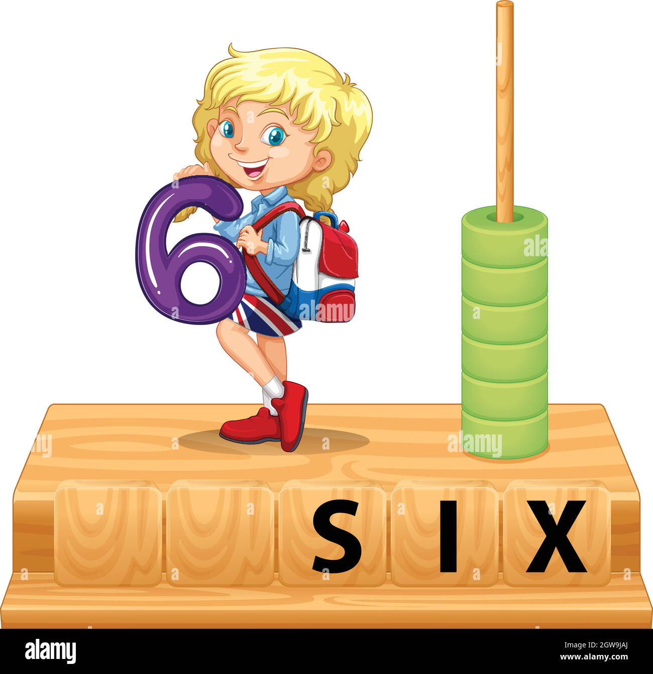 Math abacus number six Stock Vector Image & Art - Alamy