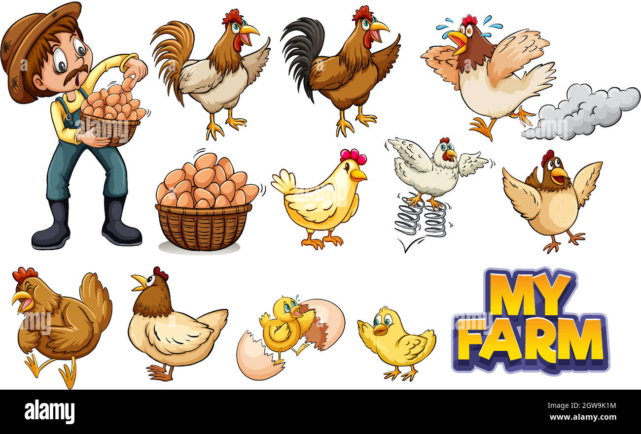 Cartoon chickens Cut Out Stock Images & Pictures - Alamy