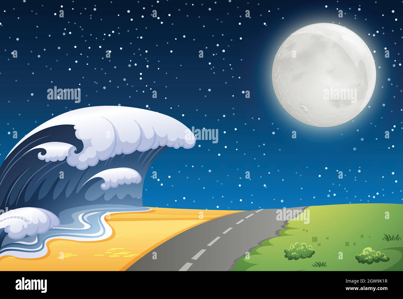 A beach road scene Stock Vector Image & Art - Alamy