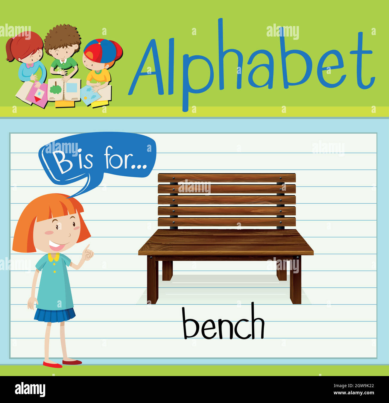 Flashcard letter B is for bench Stock Vector Image & Art - Alamy