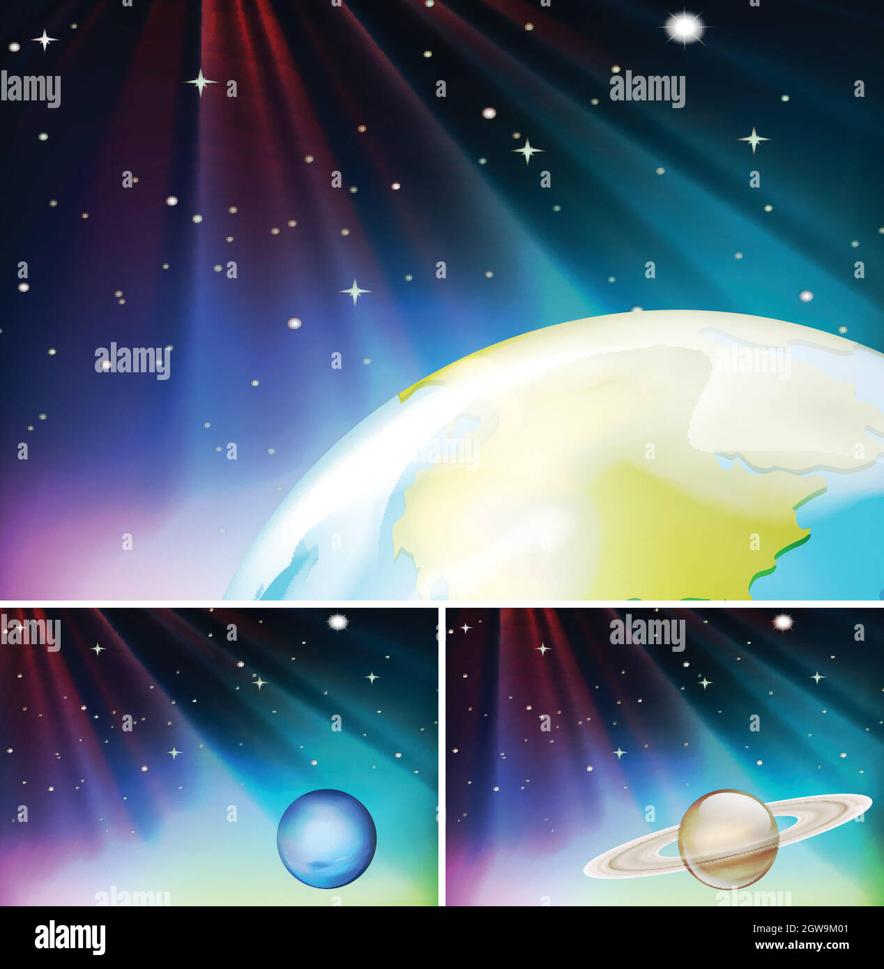 Three star solar system Stock Vector Images - Alamy