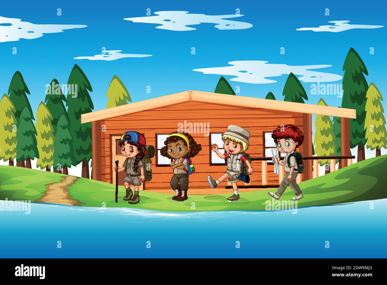 Scouts building Stock Vector Images - Alamy