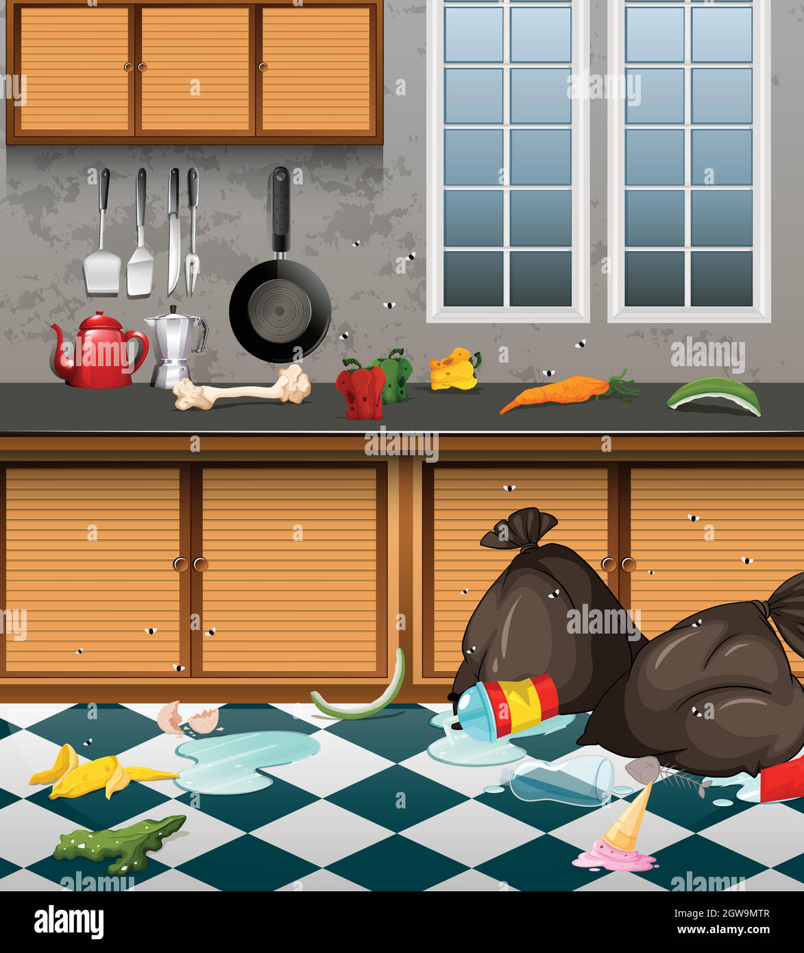 Messy Kitchen Clipart