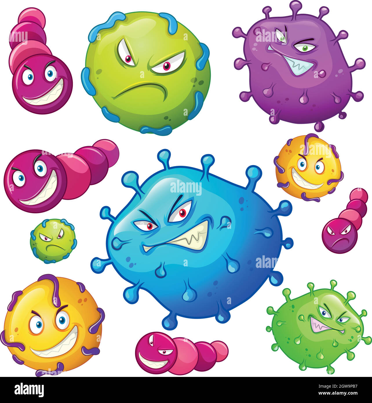Bacteria angry face illustration hi-res stock photography and images ...